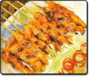 Chicken Satay with Black Shrimp Paste Sauce