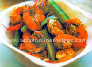 Fragrant Jumbo Shrimps with Dill Recipe